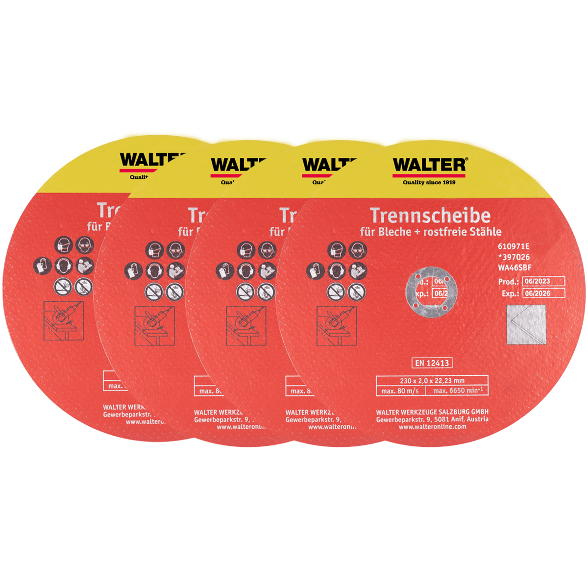 Buy the 4-piece cutting disc set online - WALTER Tools